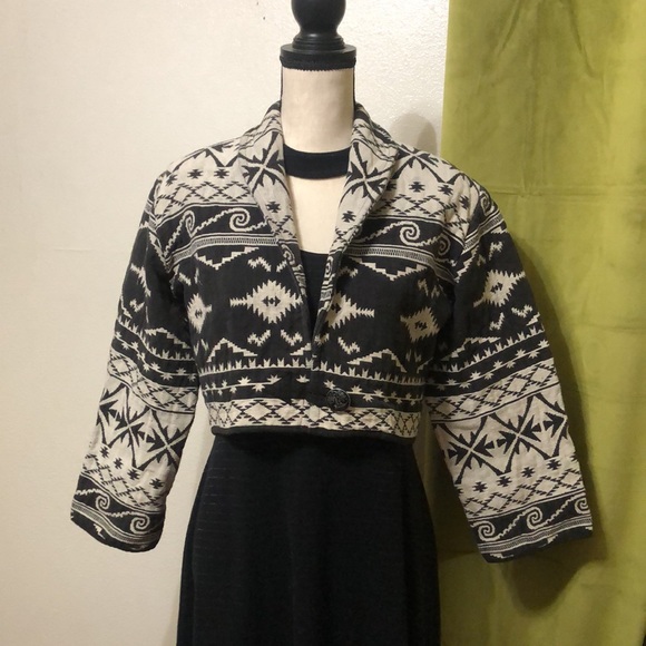Jackets & Coats | Vintage Flashback Cropped Aztec Print Jacket | Poshmark